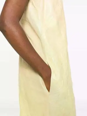 TOTEME Crinkled Leather V-neck Dress - Neutrals