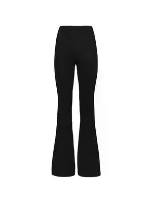 LANEUS Knitted Flared Trousers - Black