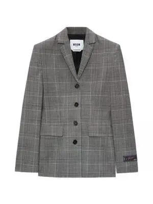 MSGM Checked Blazer - Grey