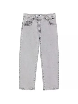 MSGM Logo-embroidered Tapered Jeans