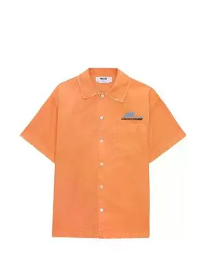MSGM Button Frayed Shirt - Orange