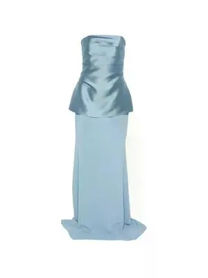 Solace London Alia Strapless Maxi Dress - Blue