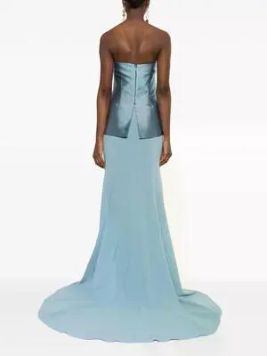 Solace London Alia Strapless Maxi Dress - Blue