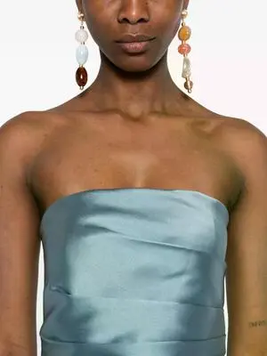 Solace London Alia Strapless Maxi Dress - Blue