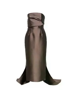 Solace London Kiki Strapless Maxi Dress - Brown