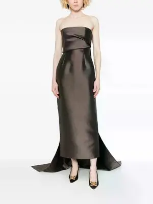 Solace London Kiki Strapless Maxi Dress - Brown