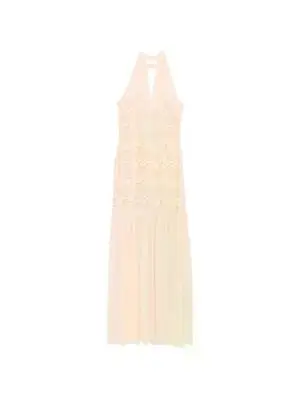 TWINSET Laced Pleated Maxi Dress - Pink