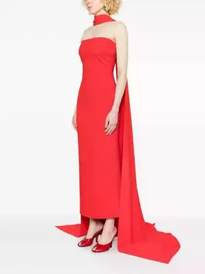 Solace London The Martine Draped Midi Dress - Red
