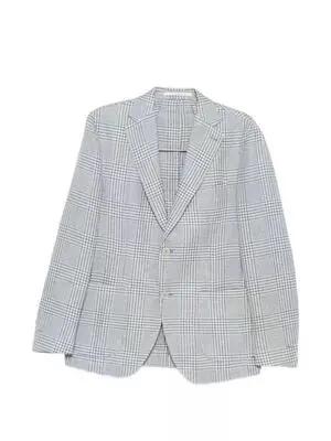 Eleventy Checked Single-breasted Blazer - Blue