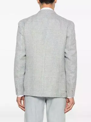 Eleventy Checked Single-breasted Blazer - Blue