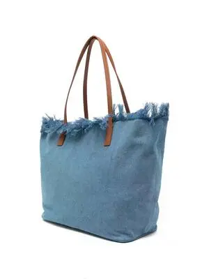 MC2 SAINT BARTH Frayed Beach Bag - Blue