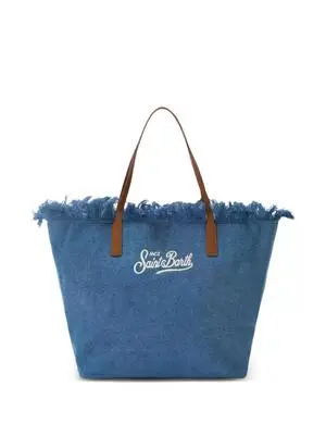 MC2 SAINT BARTH Frayed Beach Bag - Blue