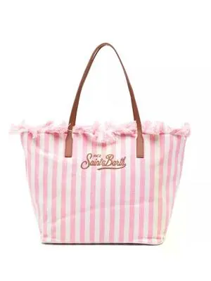 MC2 SAINT BARTH Striped Beach Bag - White