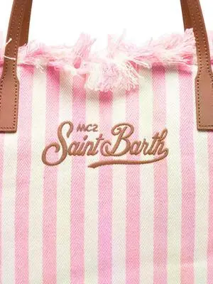 MC2 SAINT BARTH Striped Beach Bag - White