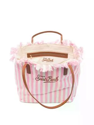 MC2 SAINT BARTH Striped Beach Bag - White
