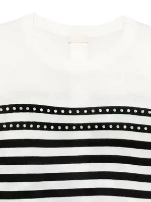 Liu Jo Striped Embellished Sweater