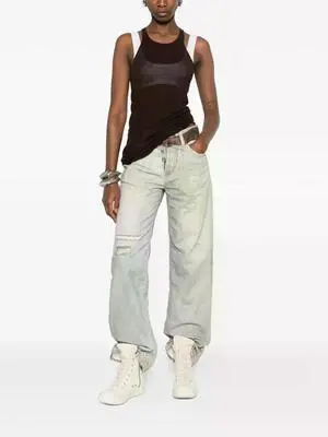 HAIKURE Printed Belt Trousers - Blue