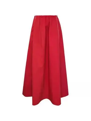 MSGM Gathered Midi Skirt - Red