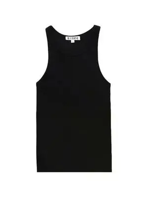 Eterne High Neck Fitted Tank Top - Black