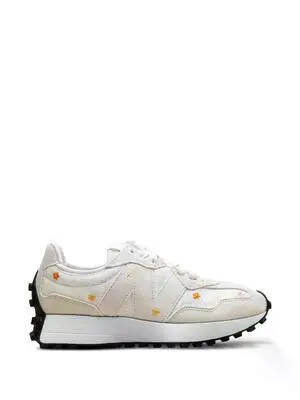 NEW BALANCE 327 Floral-embroidered Sneakers - White