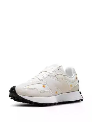 NEW BALANCE 327 Floral-embroidered Sneakers - White