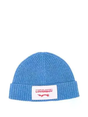 CHARLES JEFFREY Chunky Logo-patch Beanie Hat - Blue