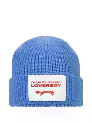 CHARLES JEFFREY Chunky Rib Beanie Blue