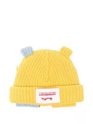 CHARLES JEFFREY Chunky Ribbed Beanie Hat - Yellow