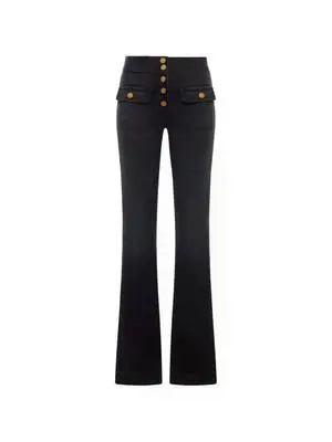 Seafarer Button Pocket Denim Trousers - Black