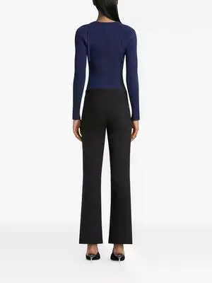COURREGES Ribbed-knit Cut-out T-shirt - Blue