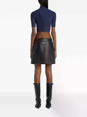 COURREGES Logo-detail Cropped Top - Blue