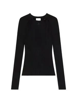 COURREGES Long-sleeve Cut-out T-shirt - Black