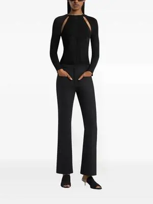 COURREGES Long-sleeve Cut-out T-shirt - Black