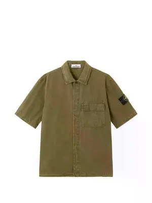 Stone Island Brushed 'old' Effect Short-sleeve Shirt - Green