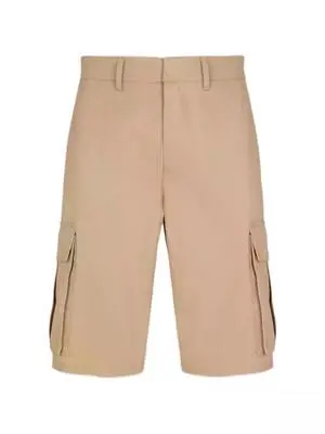 Balmain Cotton Cargo Shorts - Neutrals