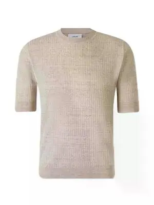 LARDINI Ribbed-knit T-shirt - Neutrals