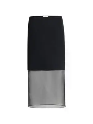 Khaite Sybil Midi Skirt - Black