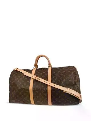 LOUIS VUITTON 2002 Keepall Bandouliere 55 Duffle Bag - Brown