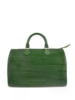 LOUIS VUITTON 1997 Speedy 30 Leather Tote Bag - Green