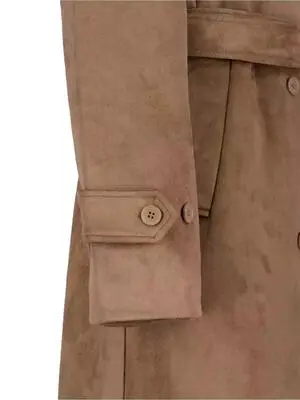 THE FRANKIE SHOP Double-breasted Belted Coat - Brown