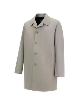 Herno Button Coat With Welt Pockets - Grey
