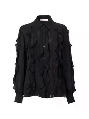 Carolina Herrera Ruffled Georgette Blouse