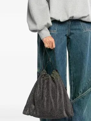 TWENTY FOURHAITCH Strass Mesh Drawstring Shoulder Bag
