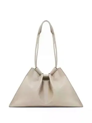 Giorgio Armani Gathered-detail Leather Shoulder Bag - Neutrals