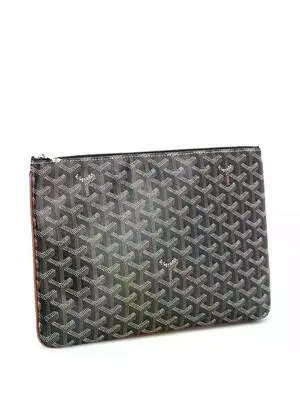 Goyard Senat Zip Coated Canvas Mm Pouch - Black