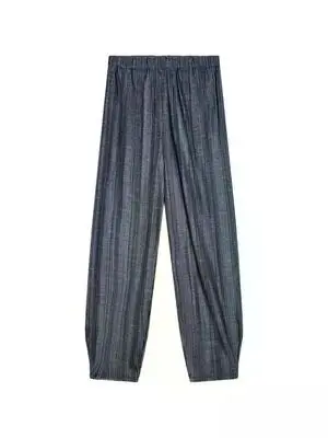 Giorgio Armani Two-tone Pleated Jersey Wide Trousers - Grey