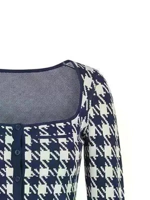 FLEUR DU MAL Houndstooth Cropped Cardigan