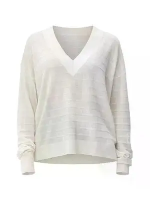 BOSS V-neck Textured Sweater - White
