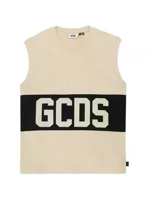 Gcds Logo Sleeveless T-shirt - Neutrals