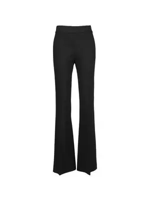 Seductive Pressed-crease Flared Trousers - Black